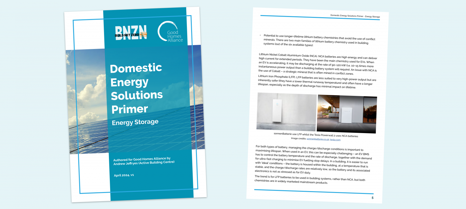 Domestic Energy Solutions Primer - Energy Storage - Good Homes Alliance